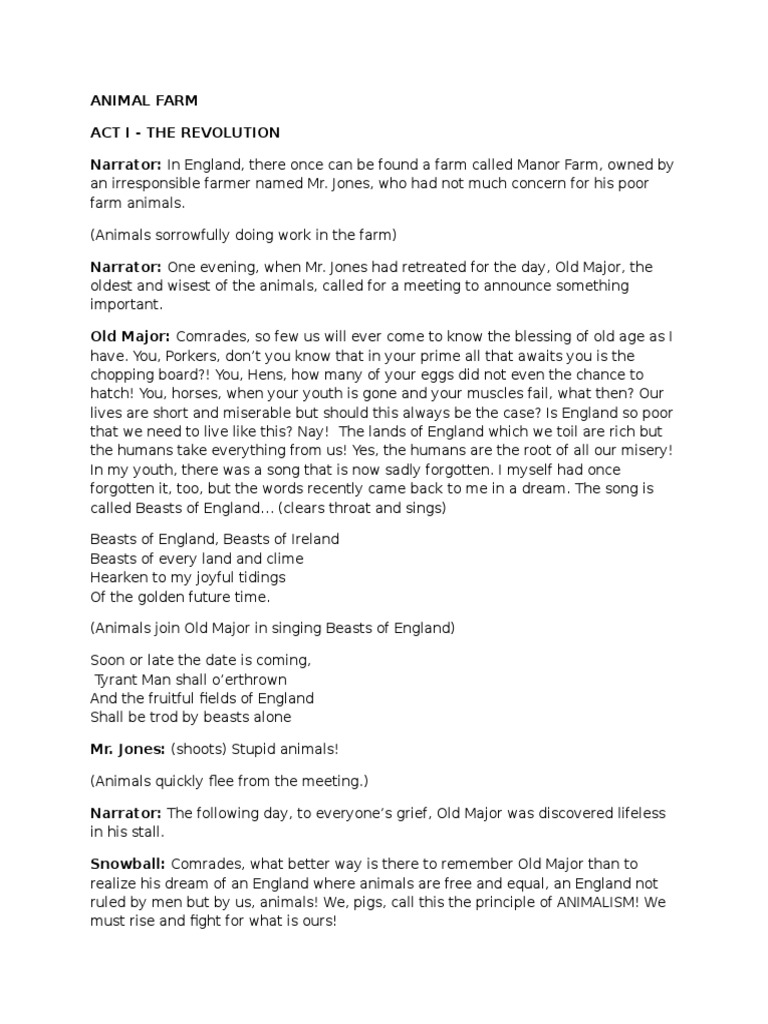 Animal Farm Short Play Script | Animals And Humans | Agriculture