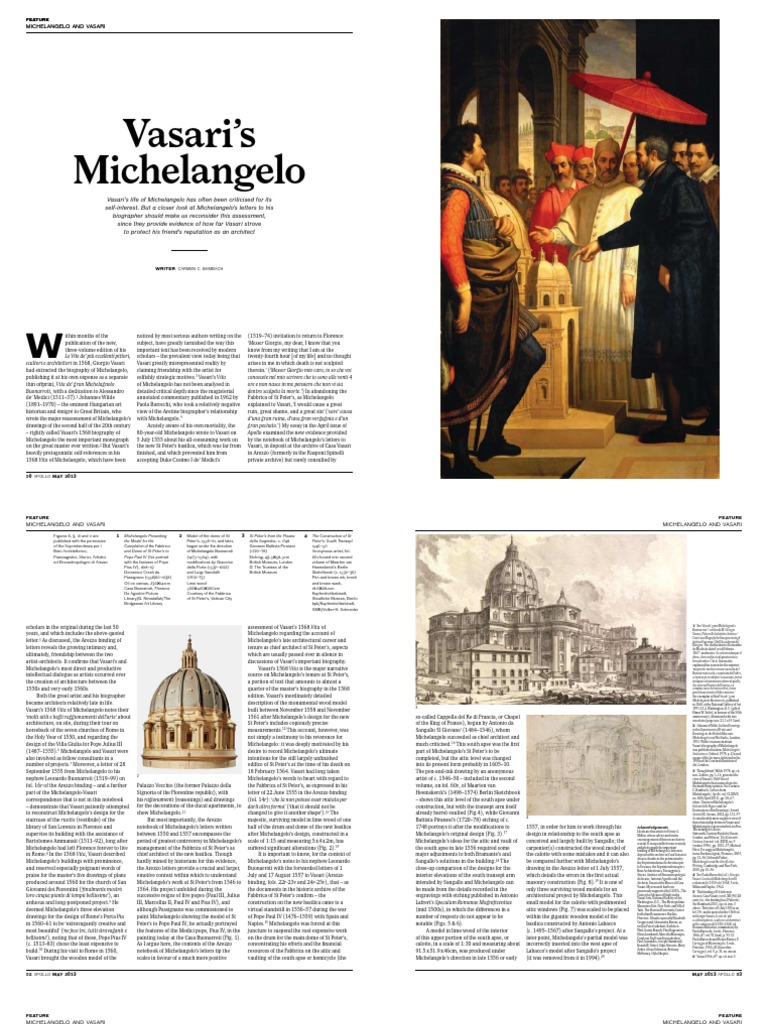 Bambach Vasaris Michelangelo 2 Apollo-Libre | PDF | Michelangelo | Pope
