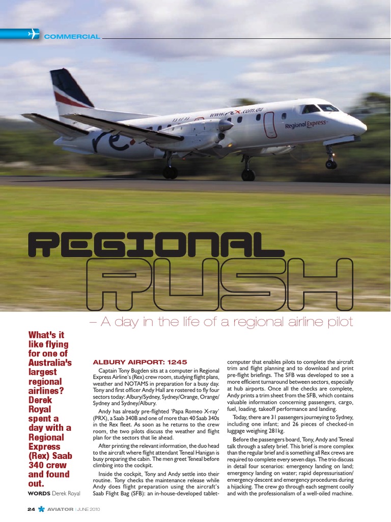 Aviator Magazine - Regional Rush | PDF | Pilot (Aeronautics) | Airport