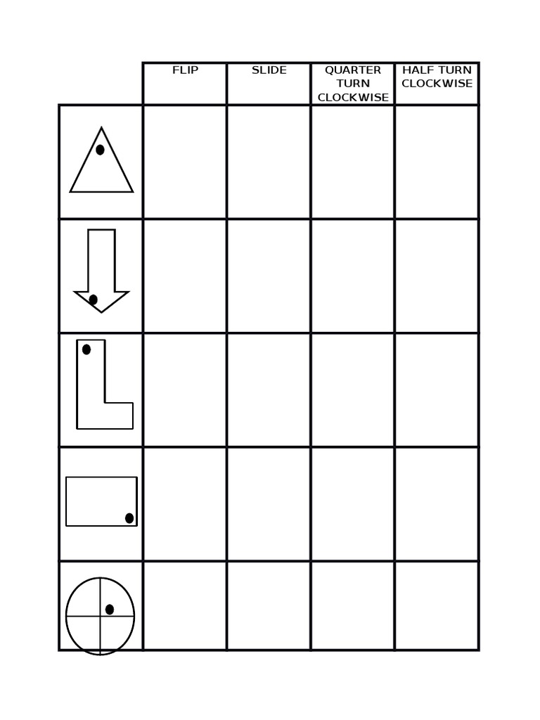 Flip Slide Quarter Turn Clockwise Half Turn Clockwise | PDF