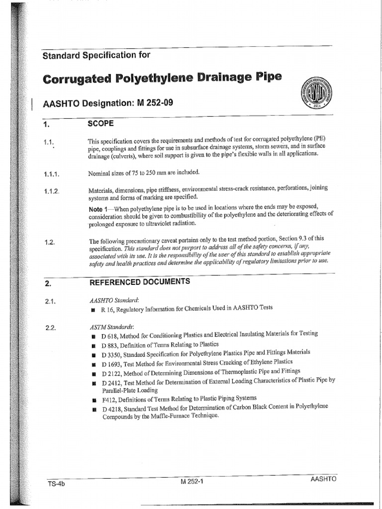 Aashto M252-09 | PDF