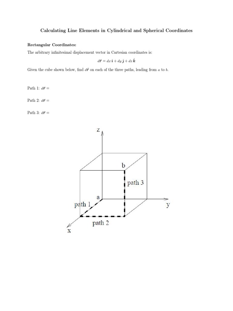Calculating Line Elements in Cylindrical and Spherical Coordinates ...
