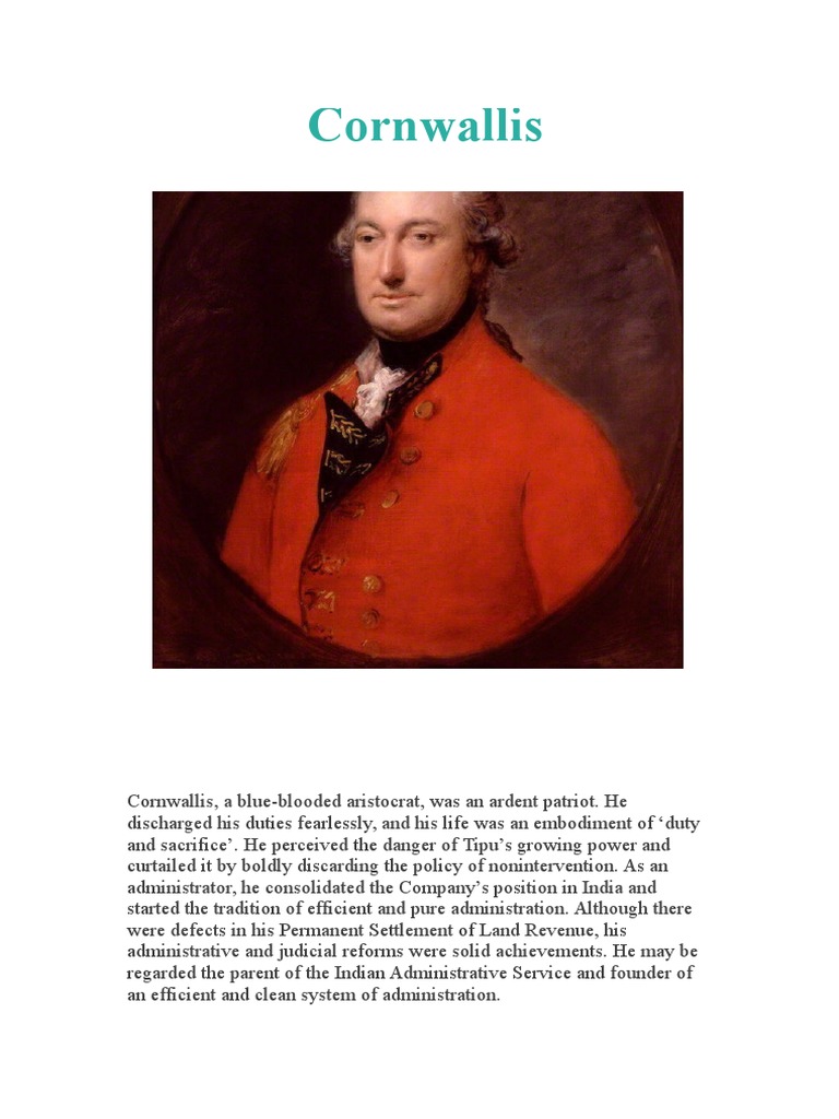 Cornwallis | Charles Cornwallis, 1st Marquess Cornwallis | British Raj