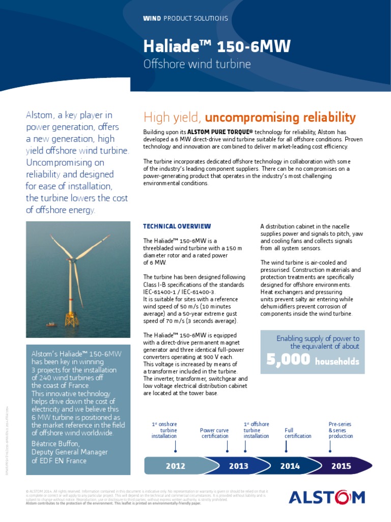 Offshore Wind Turbine 6mw Robust Simple Efficient | PDF | Wind Power ...