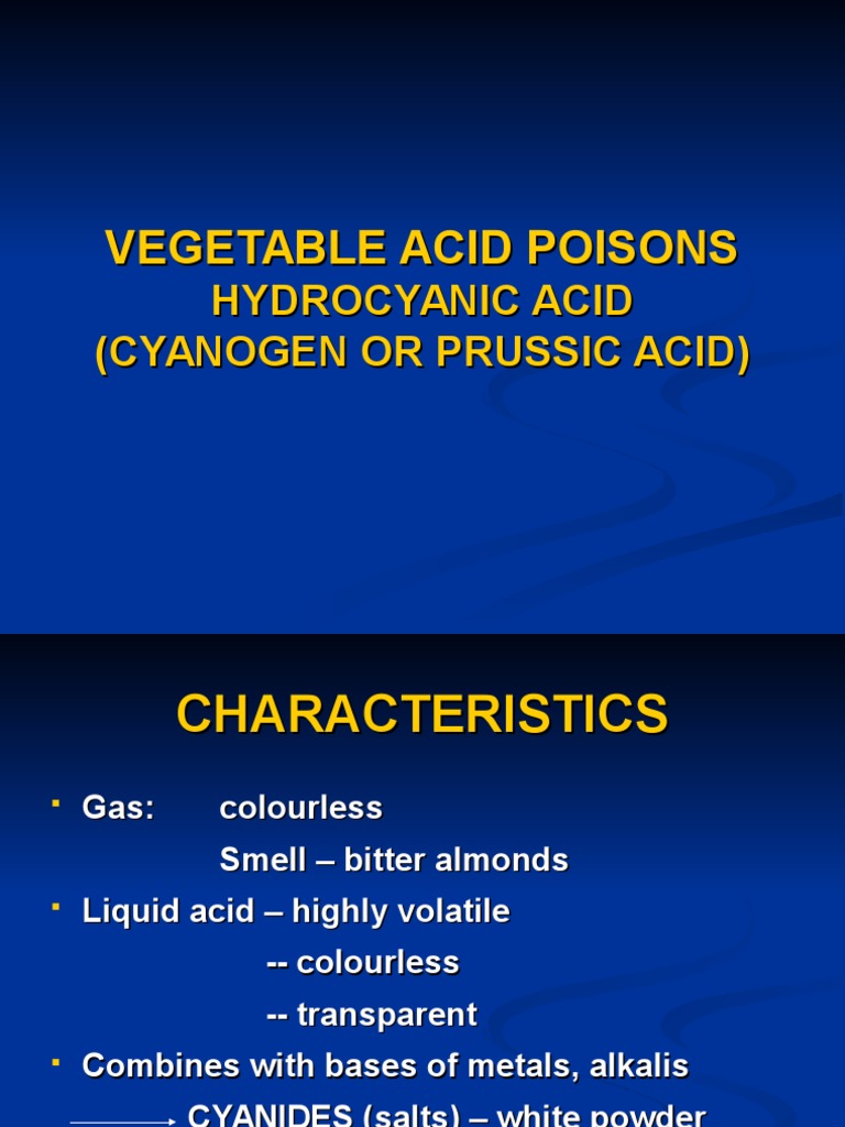 Vegetable Acid Poisons | PDF | Cyanide | Poison