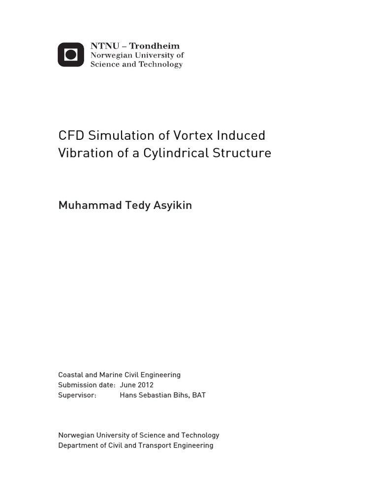 CFD Simulation of VIV PDF | PDF | Computational Fluid Dynamics | Momentum
