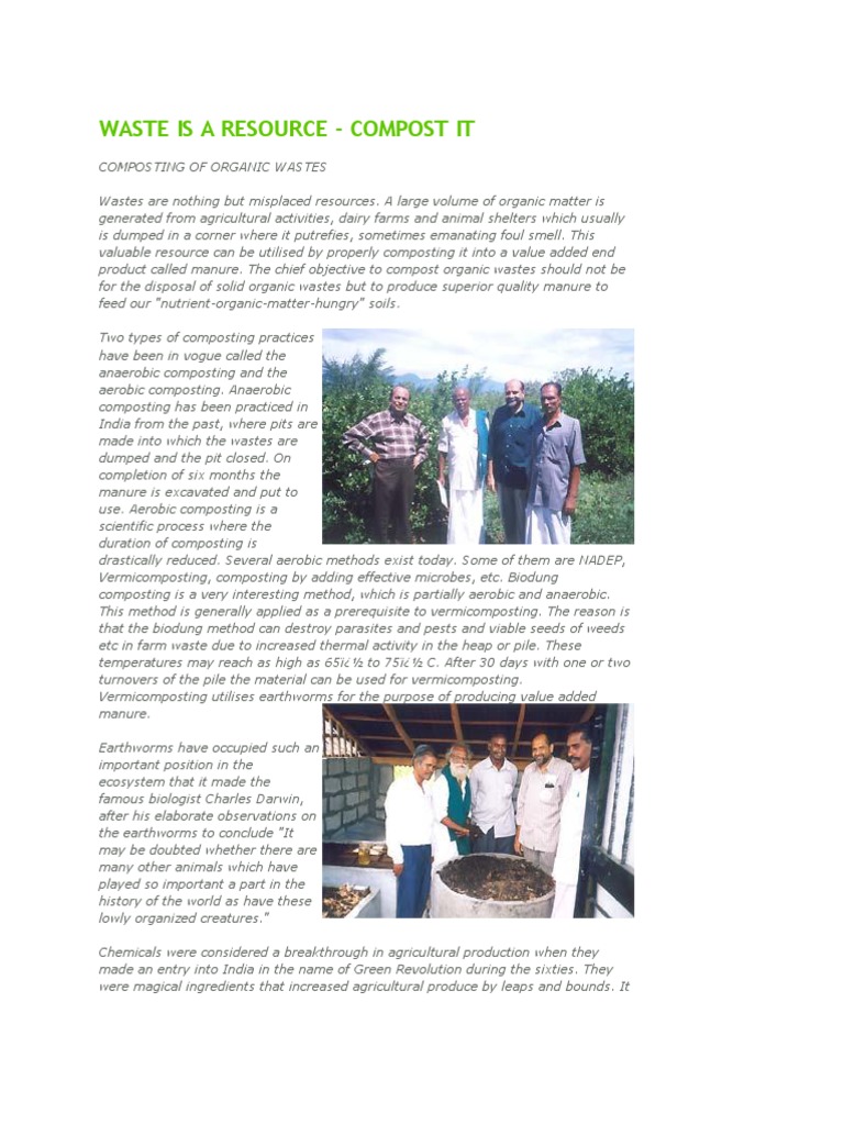 Waste Is A Resource | PDF | Compost | Organic Farming