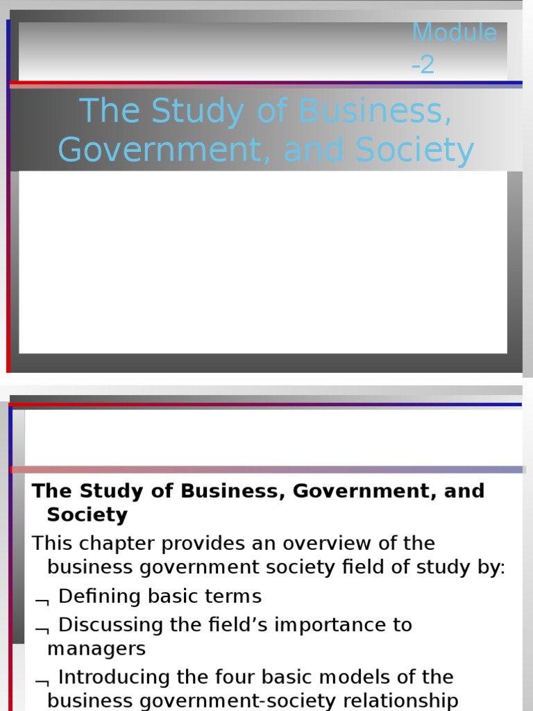 The Study of Business, Government, and Society | PDF | Stakeholder ...