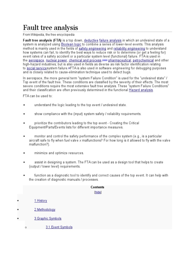 Fault Tree Analysis: Deductive Failure Analysis Boolean Logic Safety ...
