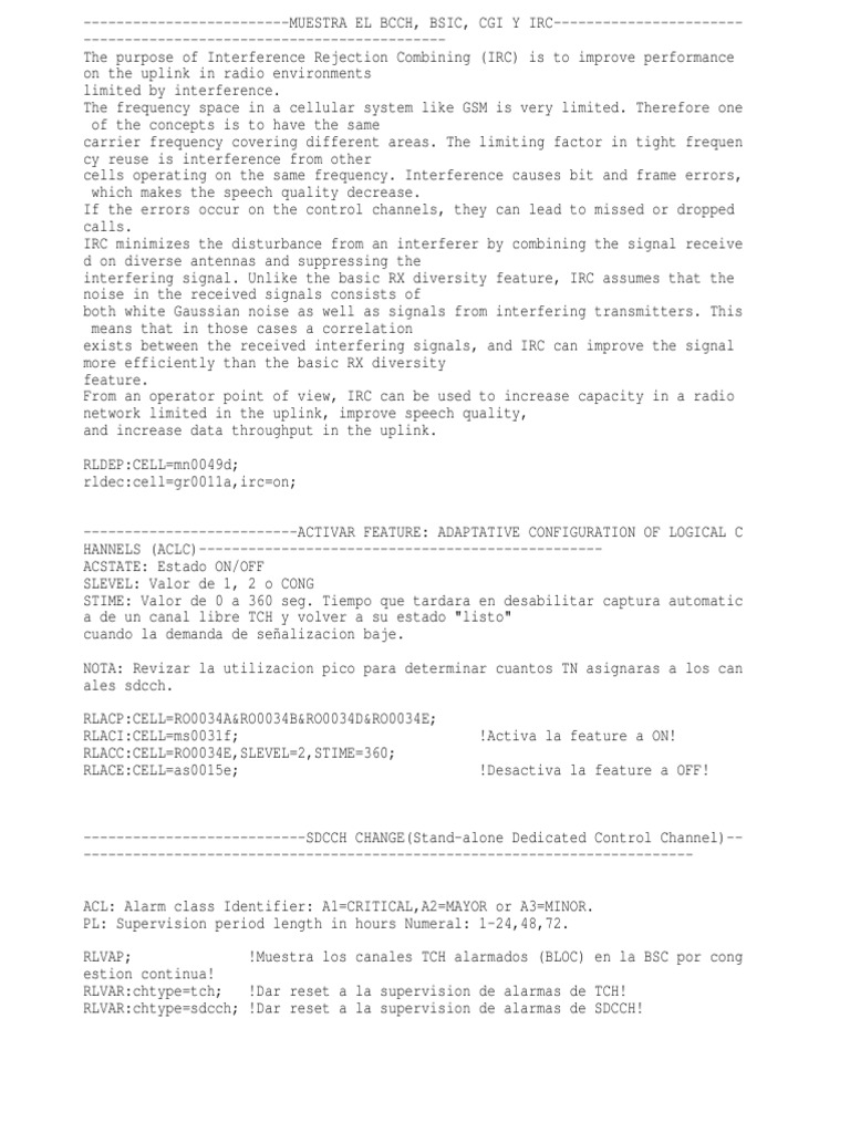 Comandos para Winfiol - GSM Ericsson | PDF | Wireless | Radio