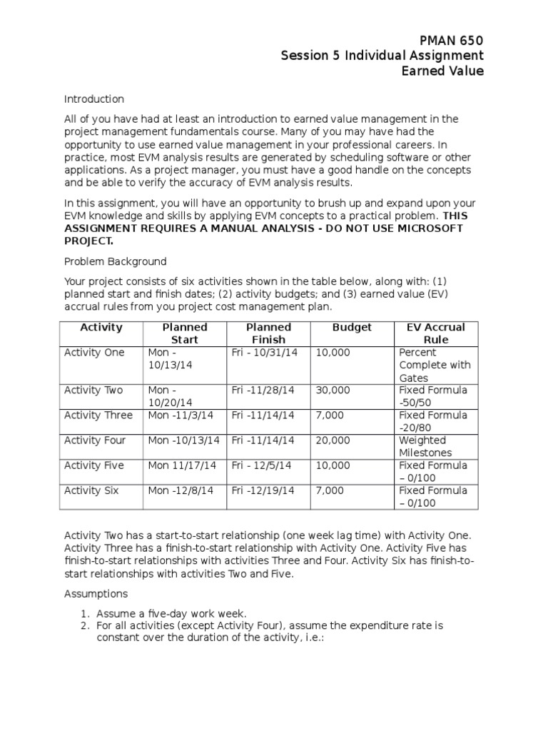Individual Assignmnt IA5 v2 - Earned Value | PDF | Business | Teaching Mathematics
