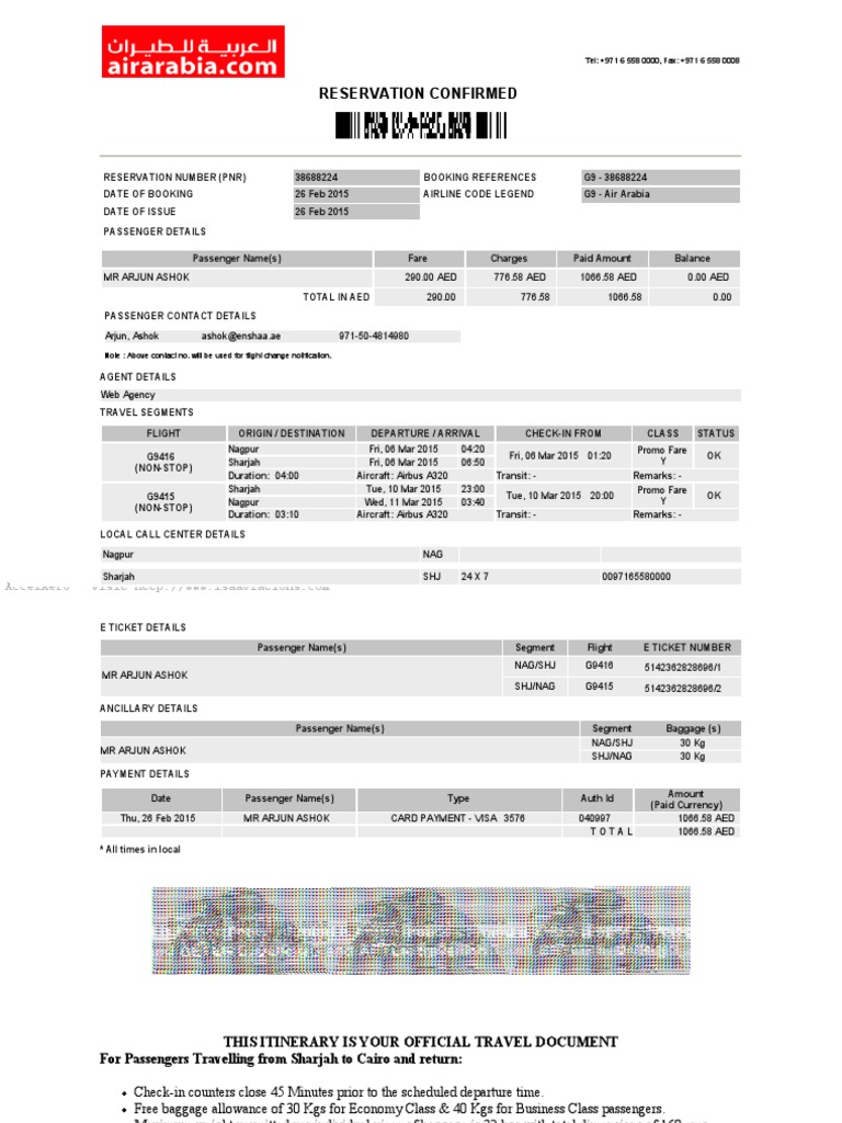 Itinerary Email v2 20150226091344588 PDF | PDF | Fee | Travel Visa