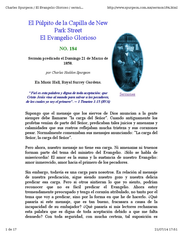 El Evangelio Glorioso Por Charles Spurgeon | PDF | Cristo (título ...