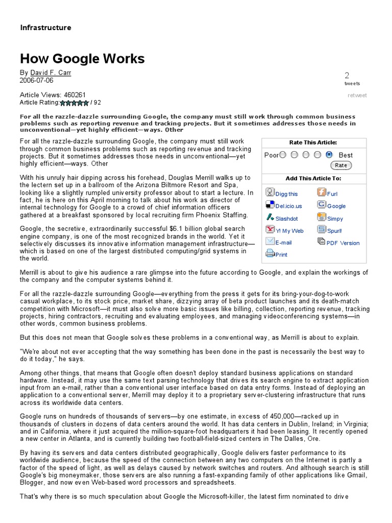 How Google Works | PDF | Map Reduce | Google