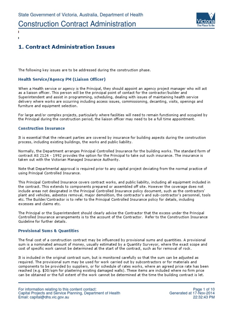 Construction Contract Administration | PDF | General Contractor | Guarantee