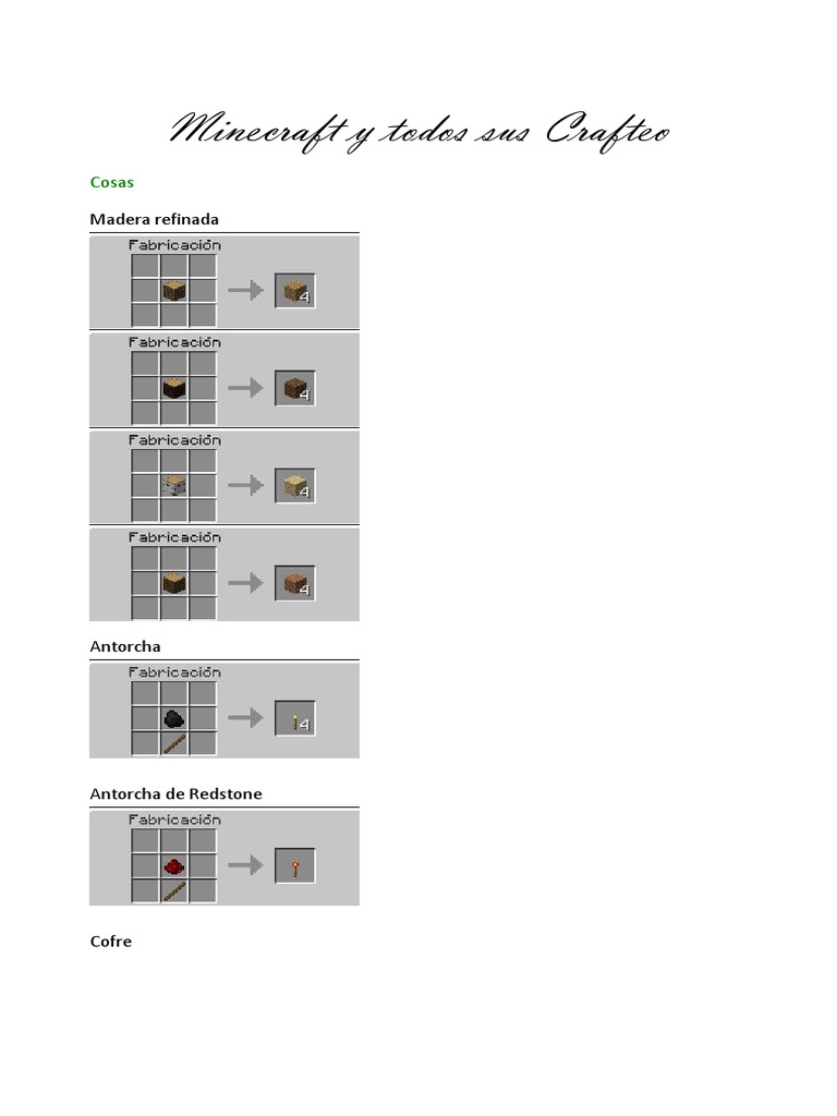 Minecraft y Todos Sus Crafteos | PDF | Naturaleza