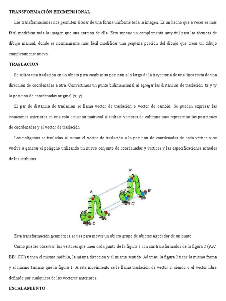 Transformación Bidimensional | PDF | Vector Euclidiano | Rotación