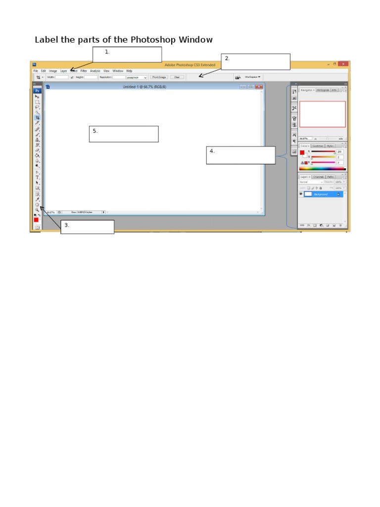 Label The Parts of The Photoshop Window | PDF