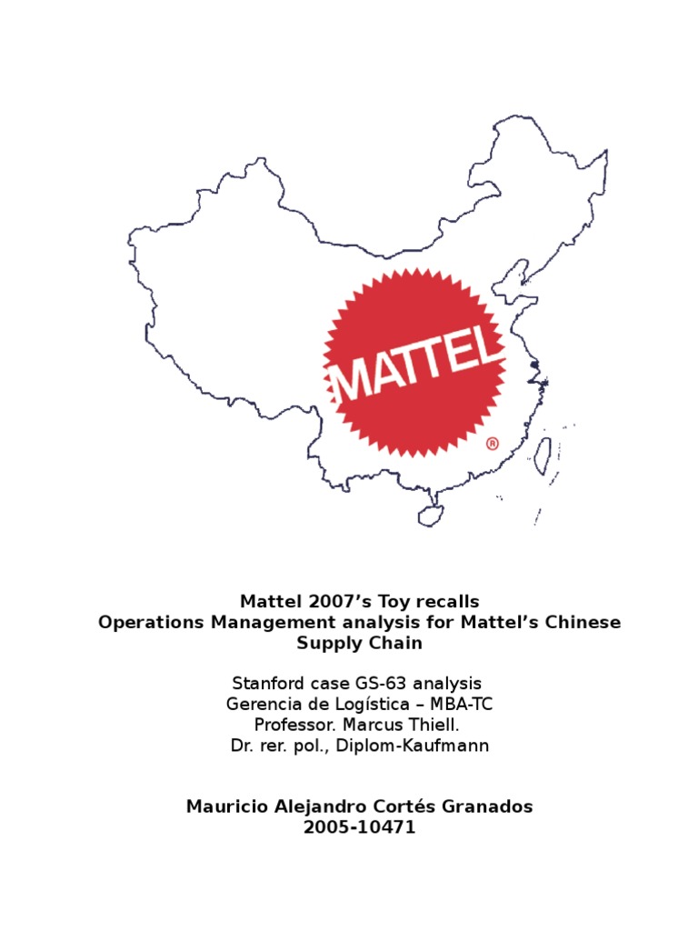 Mattel Case Solution | PDF | Supply Chain | Procurement