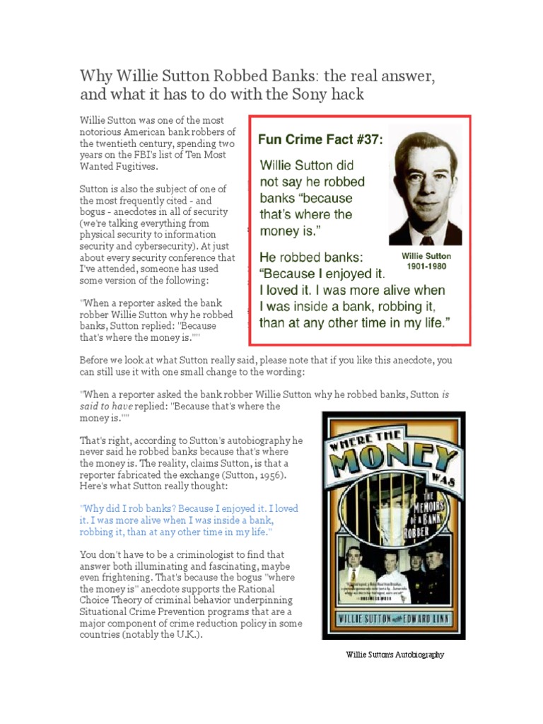 Why Willie Sutton Robbed Banks | Online Safety & Privacy | Securities