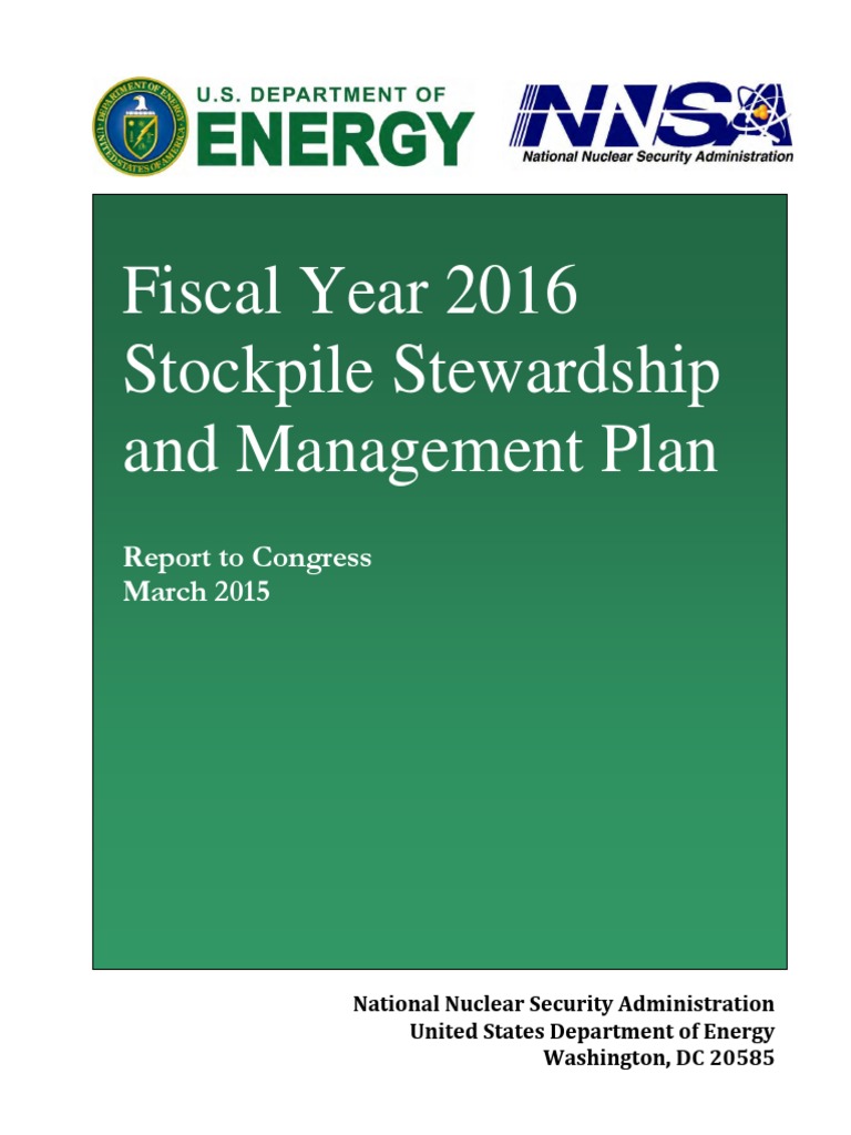 FY2016 Stockpile Stewardship and Management Plan | PDF | United States ...
