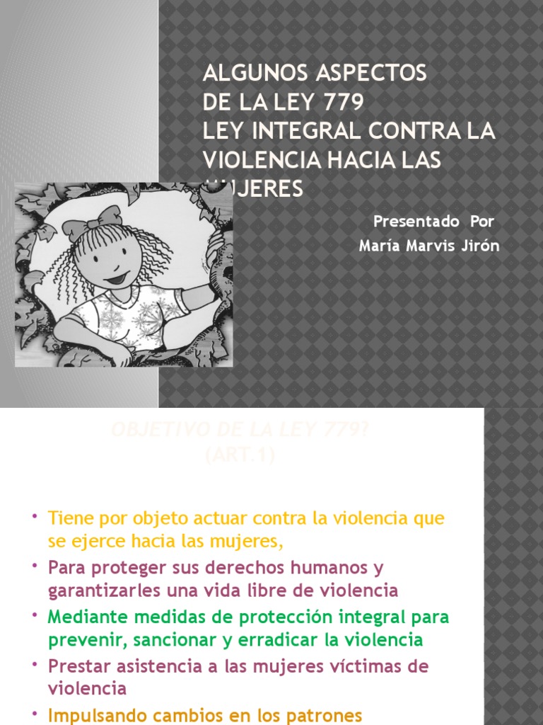 Presentacion Ley 779-Dra (1) - Jirón | PDF | Violencia | Injusticia