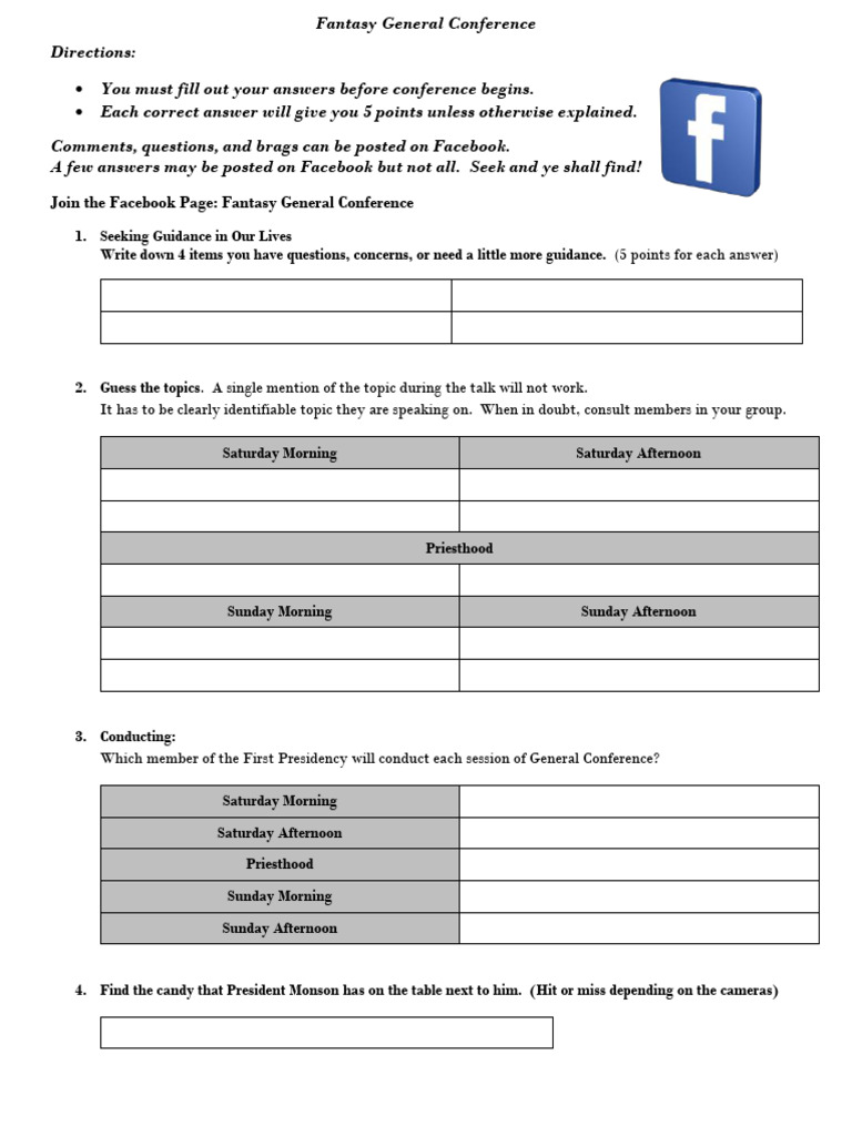 Fantasy General Conference 2015 April | PDF | Mormonism | Christian ...