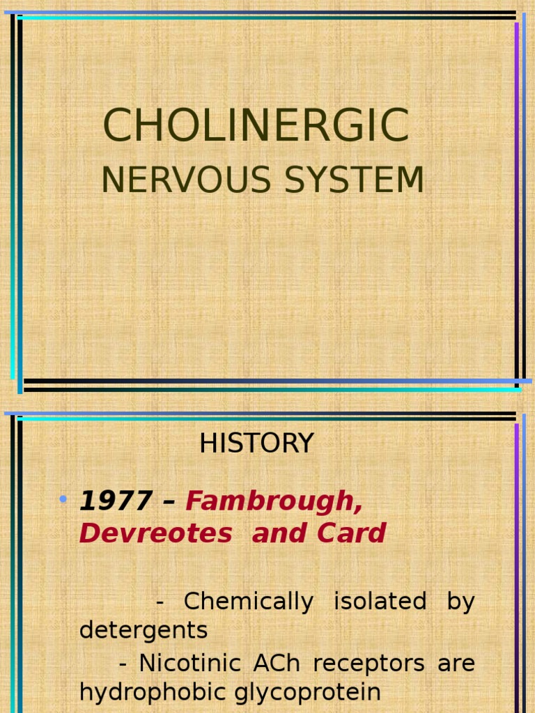 The Cholinergic Nervous System: An Overview of its History ...