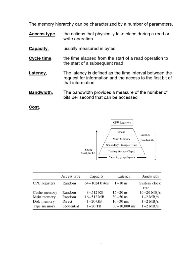 Characterizing the Memory Hierarchy: Parameters, Concepts, and Performance | PDF | Cpu Cache ...