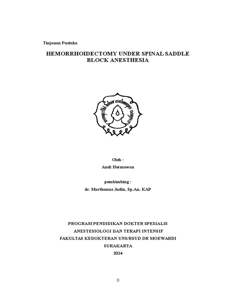 Saddle Block Anestesi | PDF