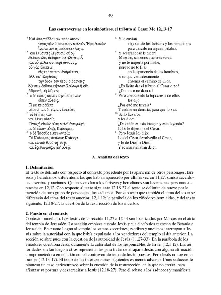 Jesús y el Tributo al César | PDF | Fariseos | Jesús