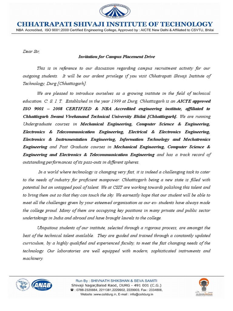 Invitation Letter | Download Free PDF | Engineering | Mechanical ...