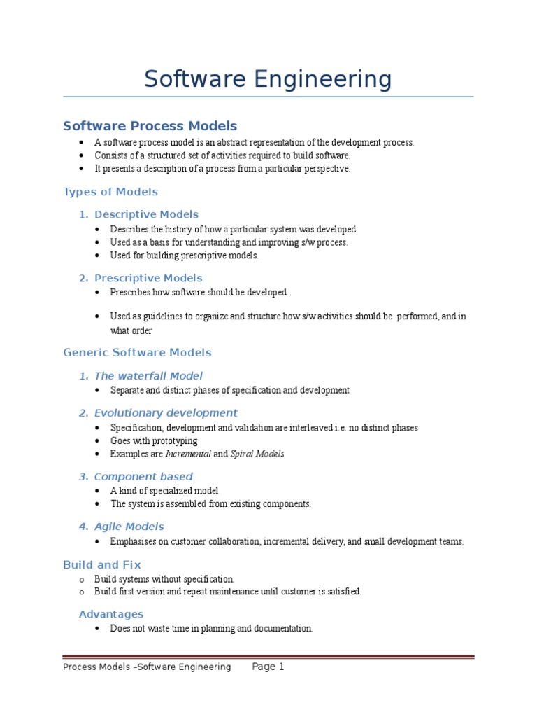 Software Engineering - Process Models | PDF | Software Prototyping | Software Development Process