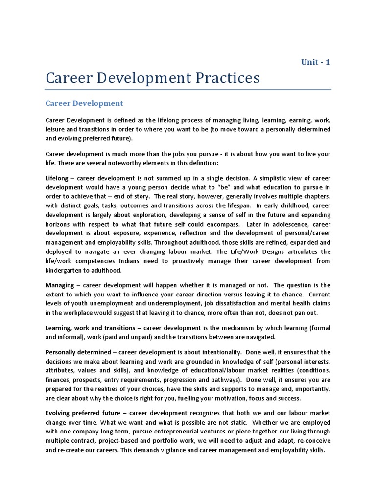 Career Development Practices | PDF | Competence (Human Resources ...