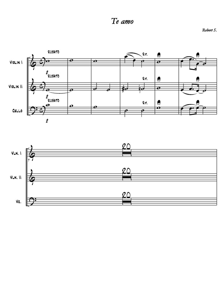 Yo Te Amo - Celines Diaz - Partitura Cuerdas | PDF | Artes del Lenguaje ...