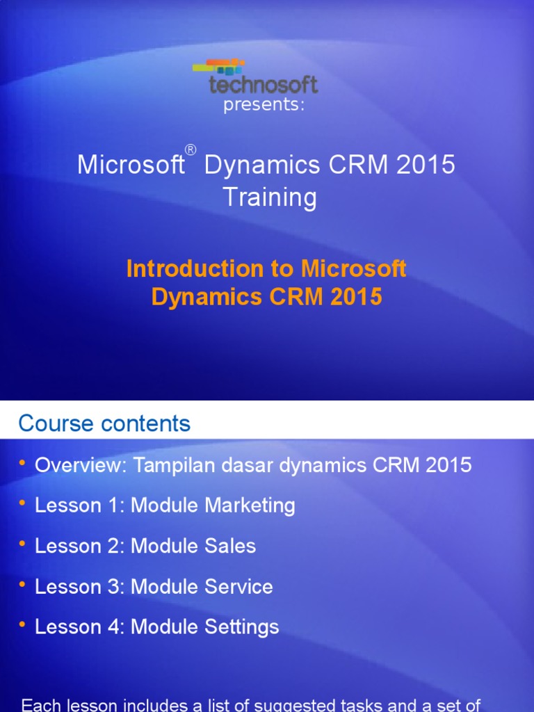 Microsoft® Dynamics CRM 2015 | PDF | Microsoft Power Point | Computer File
