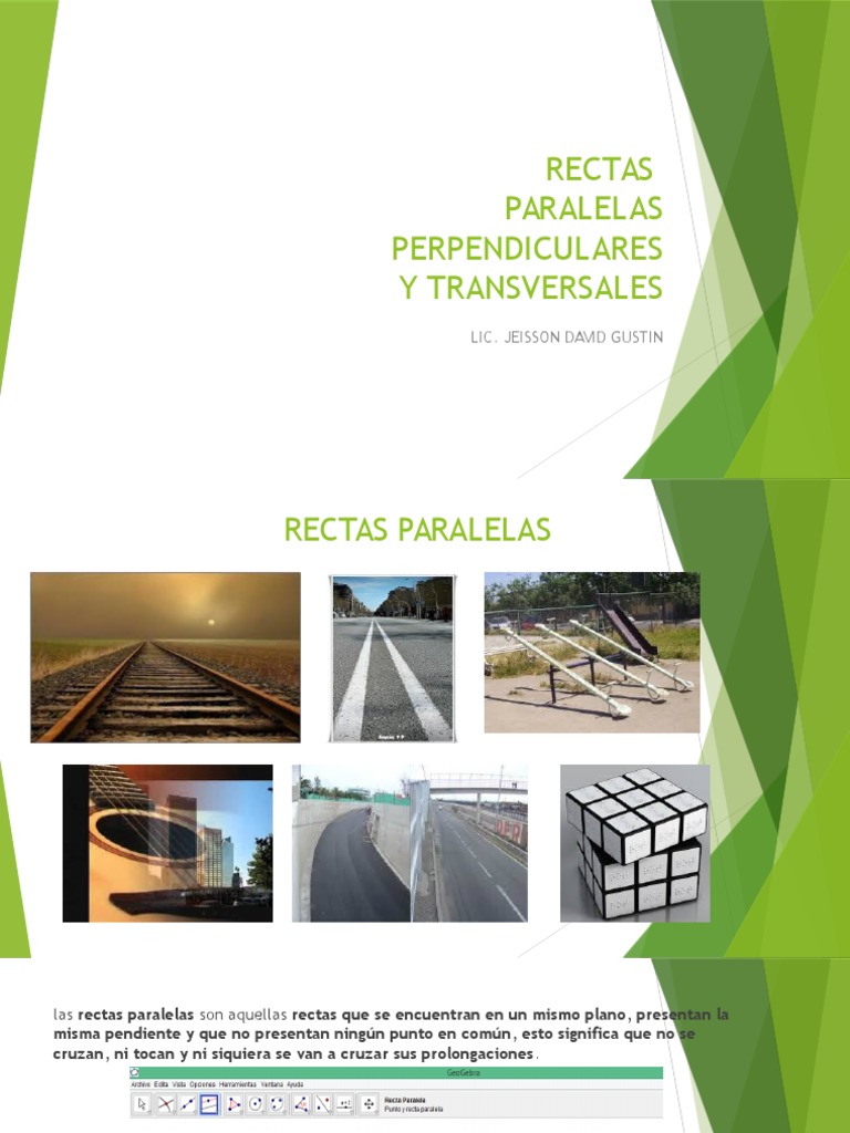 Rectas Paralelas, Perpendiculares y Transversales | PDF