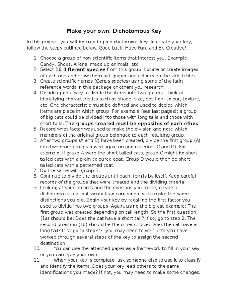 Dichotomous Key | PDF | Panthera | Felids