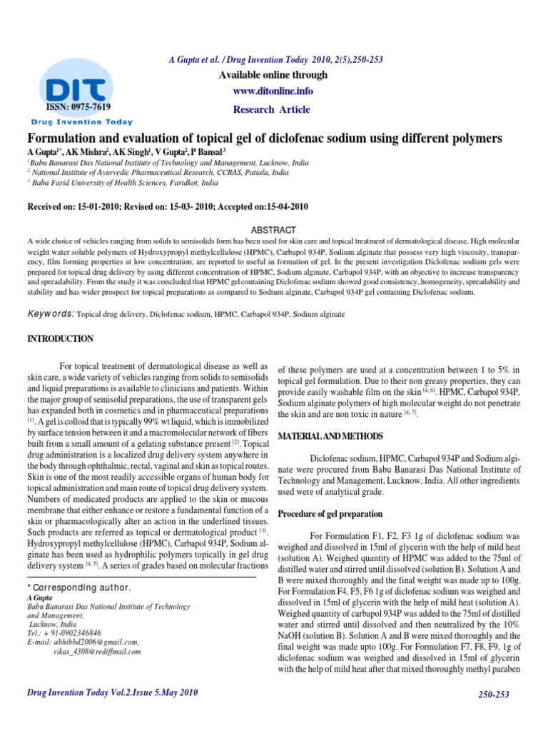 Topical Gel Pdf Topical Medication Gel