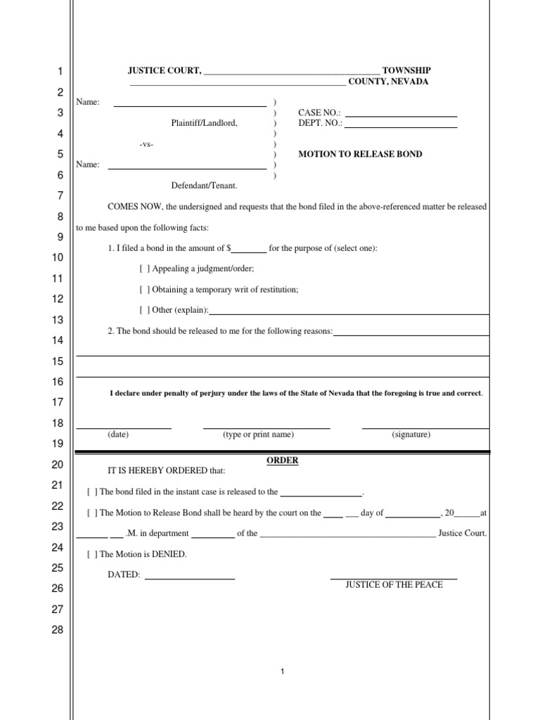 Motion To Release Bond | PDF