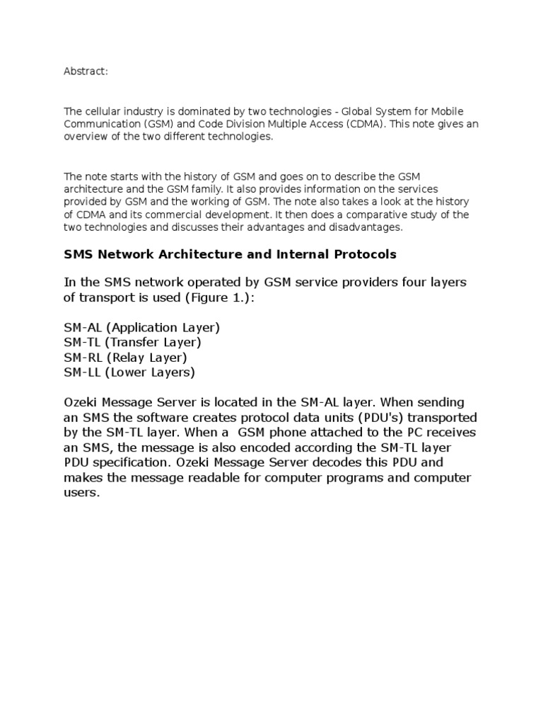 SMS Network Architecture and Internal Protocols | PDF | Short Message ...