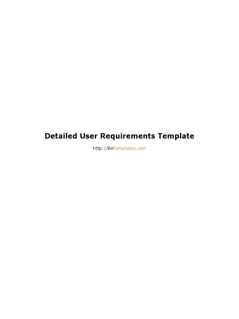Detailed User Requirements Template | PDF | Use Case | Goal
