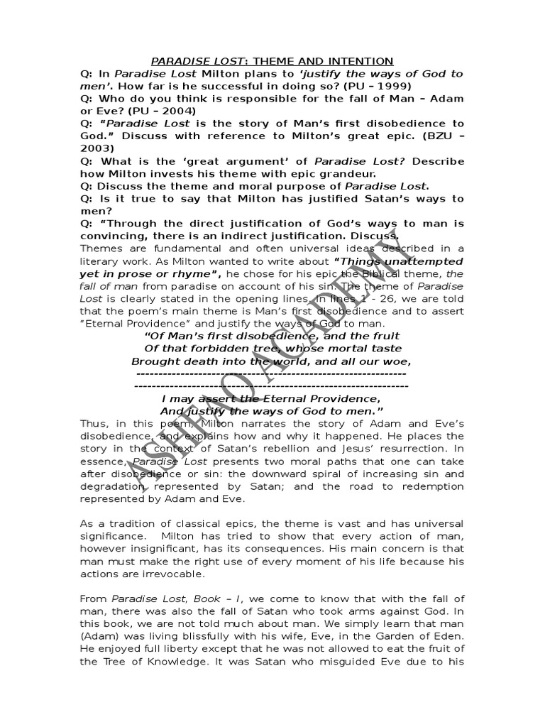 An In-Depth Analysis of the Themes, Moral Purpose, and Justification of ...