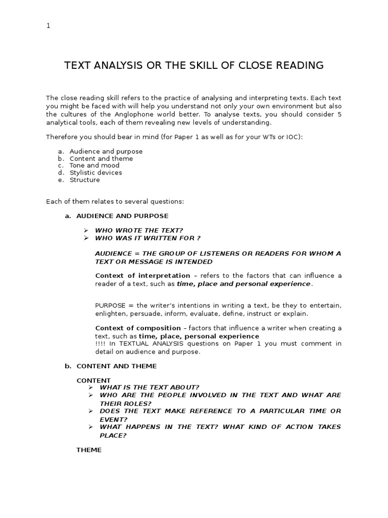 A Guide to Textual Analysis: Understanding Audience, Purpose, Content ...