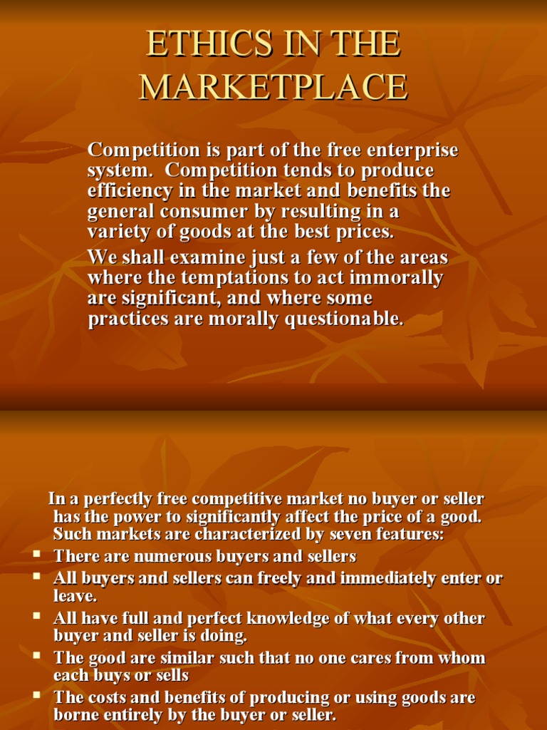 Ethics in Competitive Market Structures | PDF