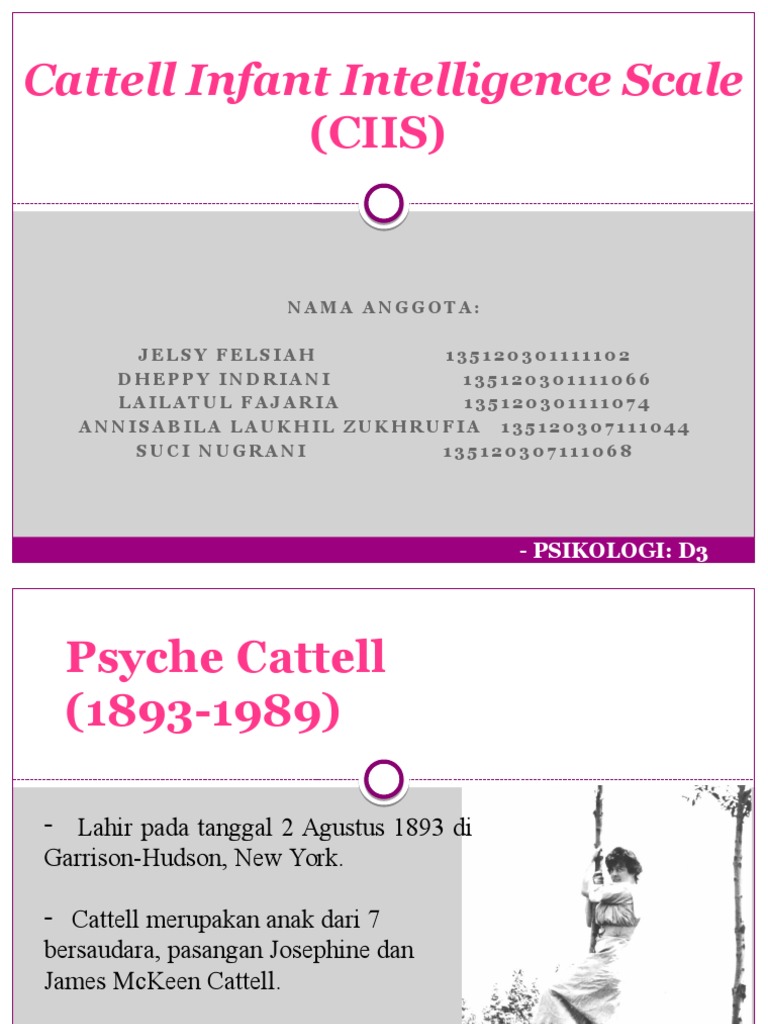 3 Cattell Infant Intelligence Scale (CIIS) | PDF