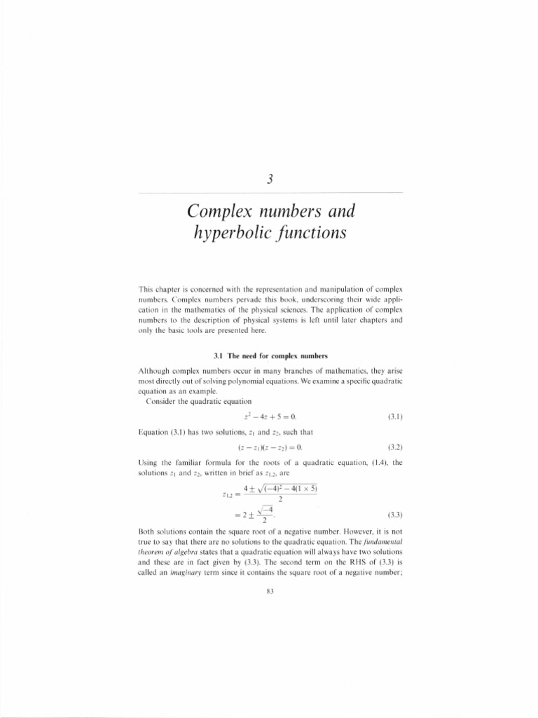 Complex Numbers and Hyperbolic Functions Explained | PDF | Complex ...