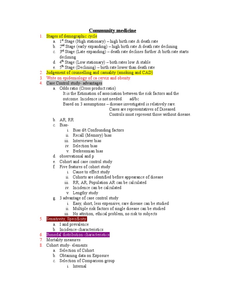 Community Medicine Pdf Cohort Study Public Health