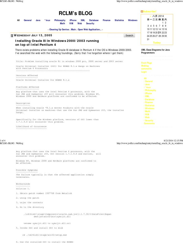 Oracle 8i Install In Server 2003 Pdf Java Virtual Machine Microsoft Windows 0007