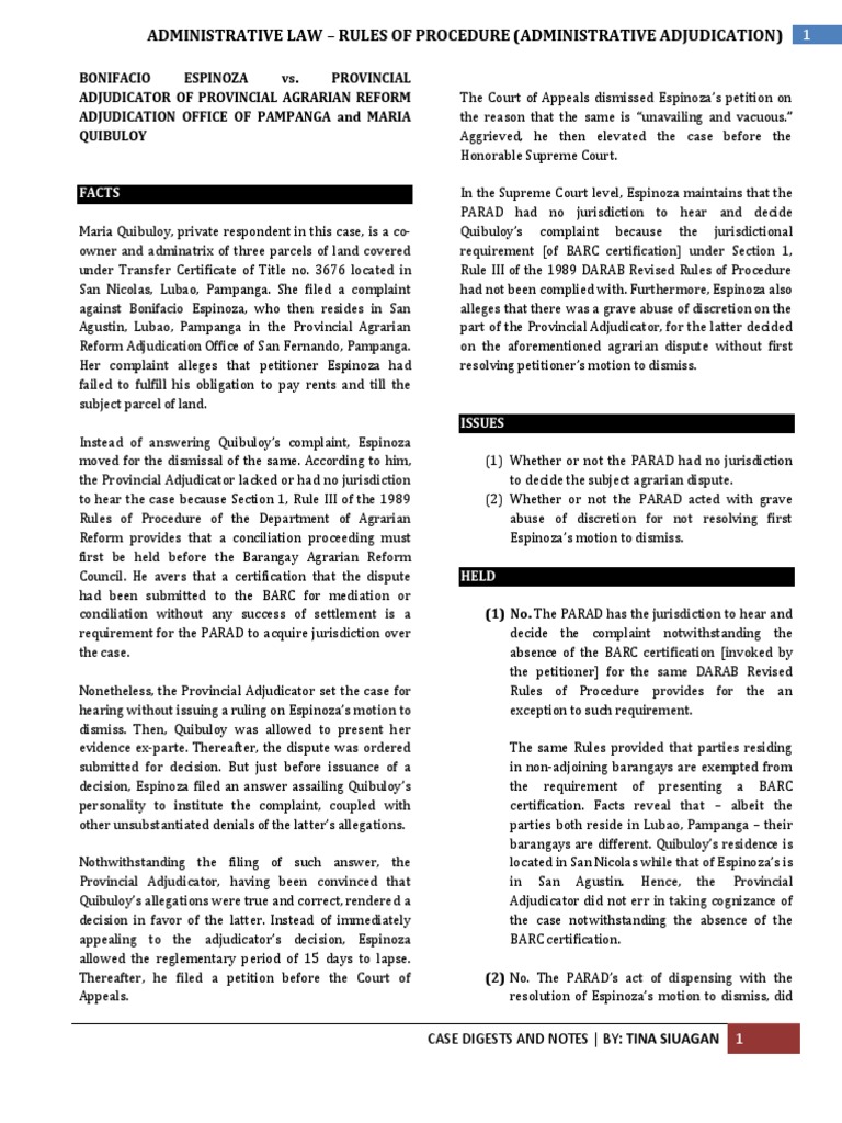 Rules of Procedure (Administrative Adjudication) | PDF | Complaint ...